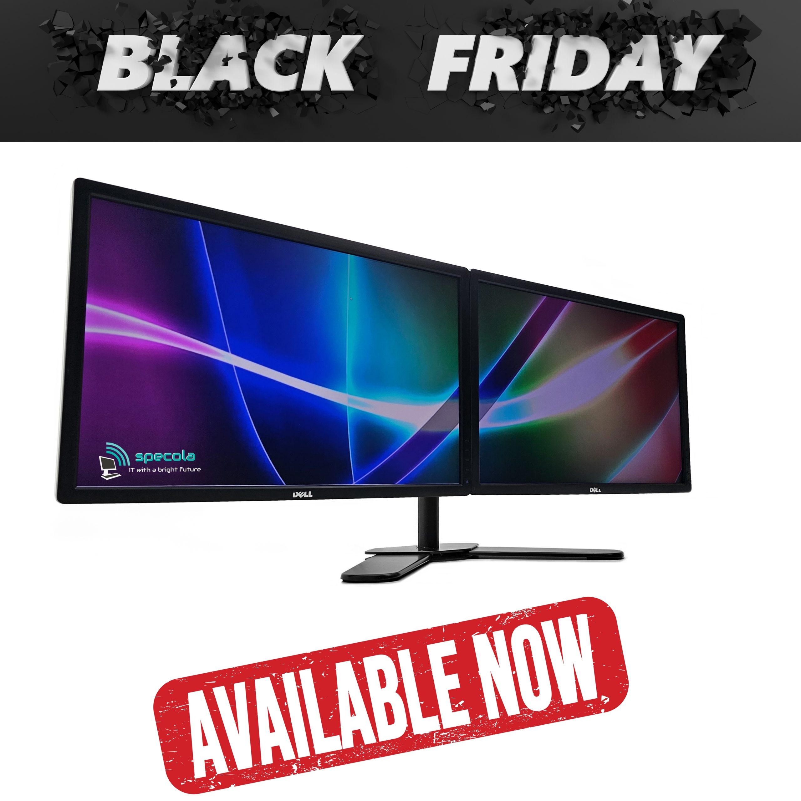 Dell Dual Screen 2x24″ HD Monitor Bundle - (1920 x 1200) - 2xVGA - Specola