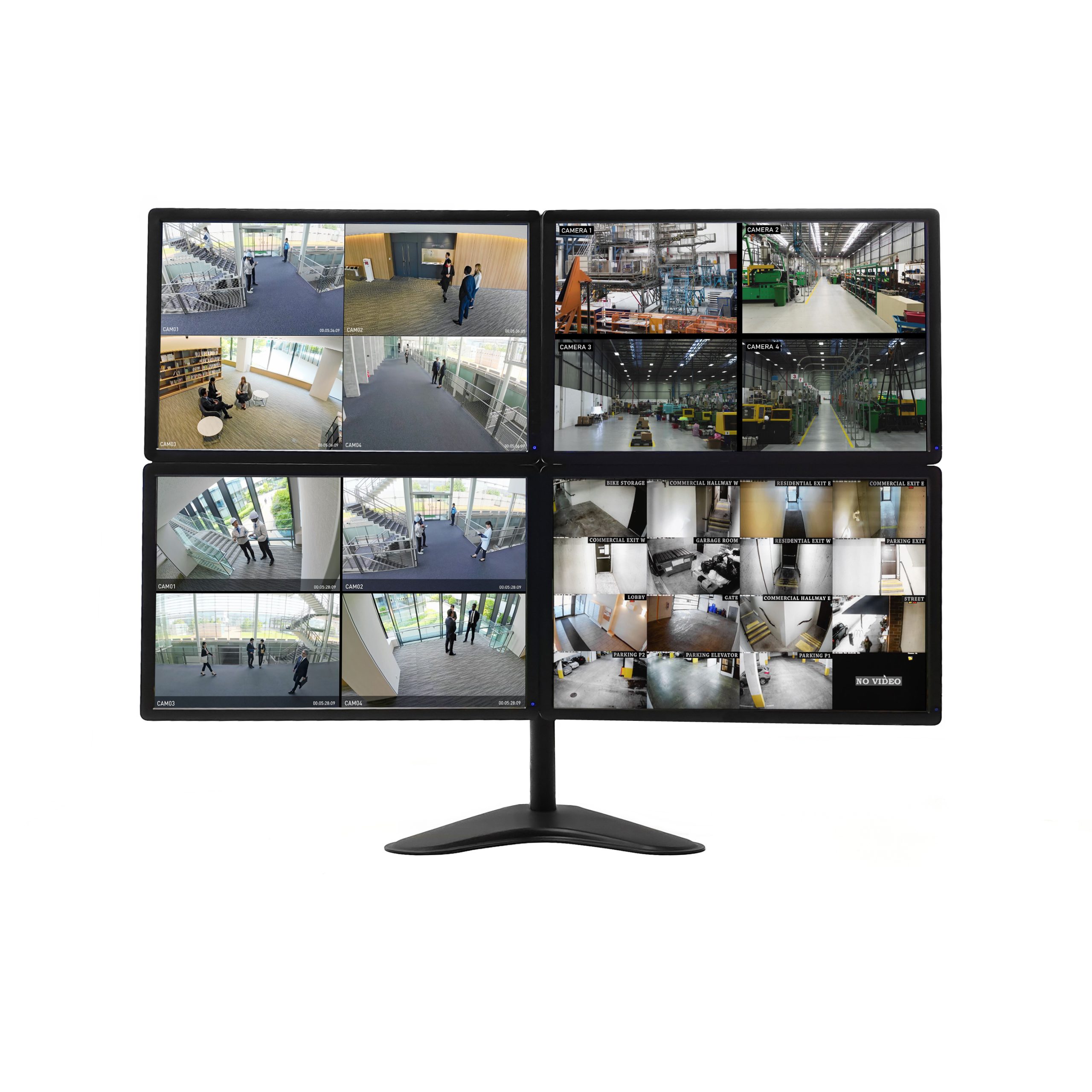 CCTV Monitoring Quad Monitor Array – 4 x 22″ Monitors – HDMI – Specola