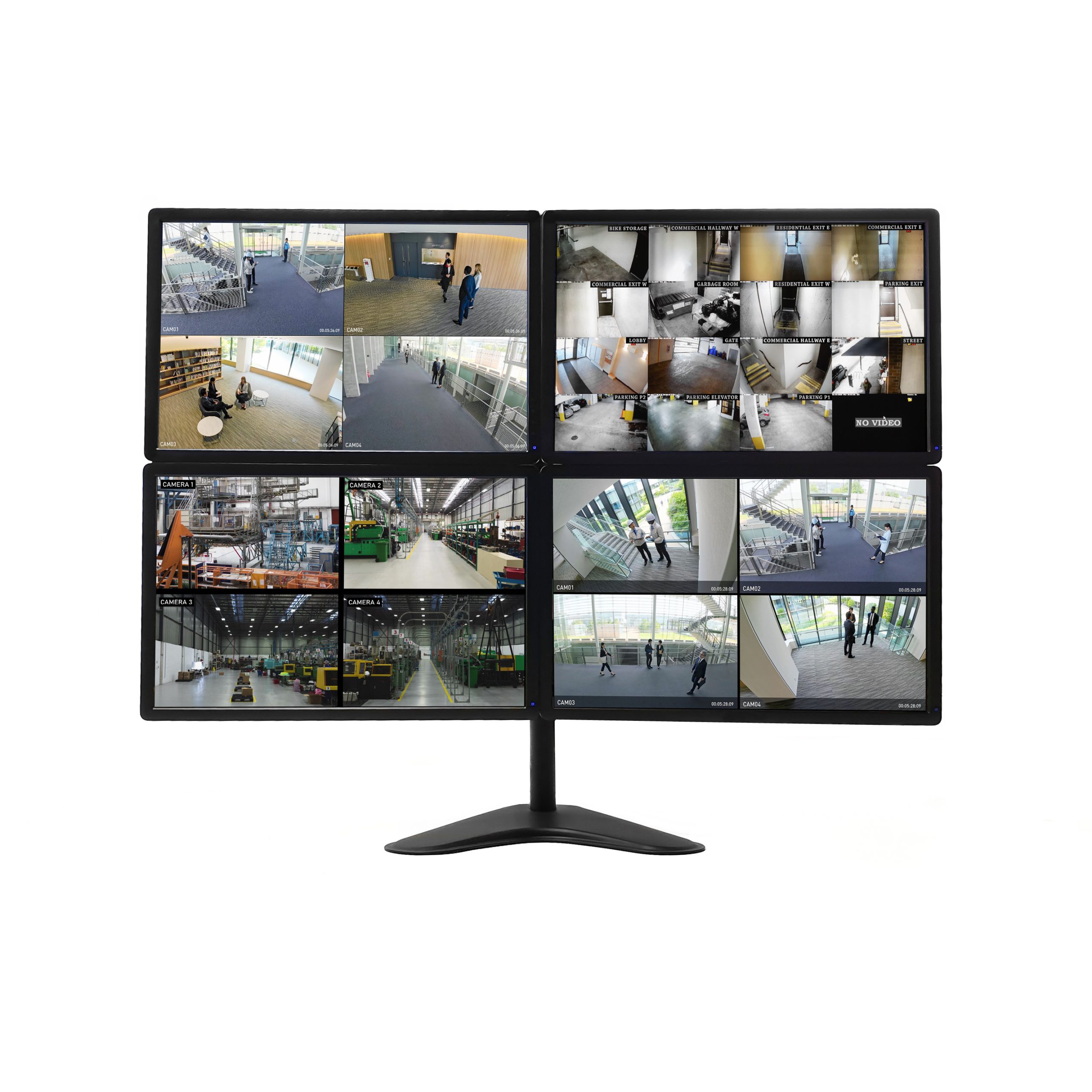 CCTV Monitoring Quad HD Monitor Array – 4 x 24″ Monitors – VGA – Specola