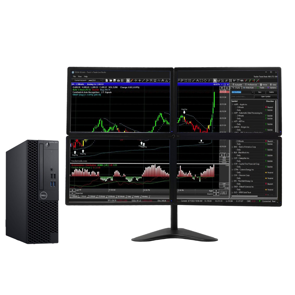 4 x 22″ Monitor Dell Trading PC – i5 8500 – 16GB RAM – 500GB SSD ...