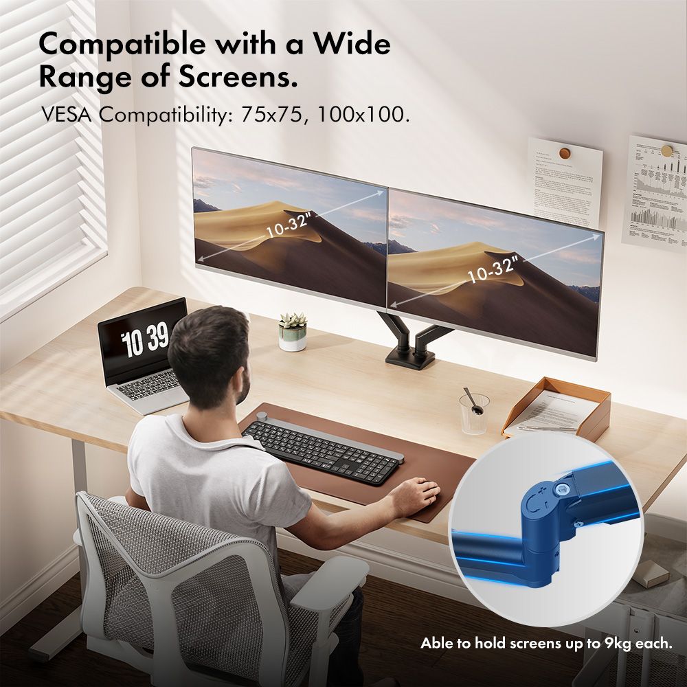 2×24″ Dual Screen Monitors – Gas Lift Arm Stand (1920×1080) – 1xDVI ...