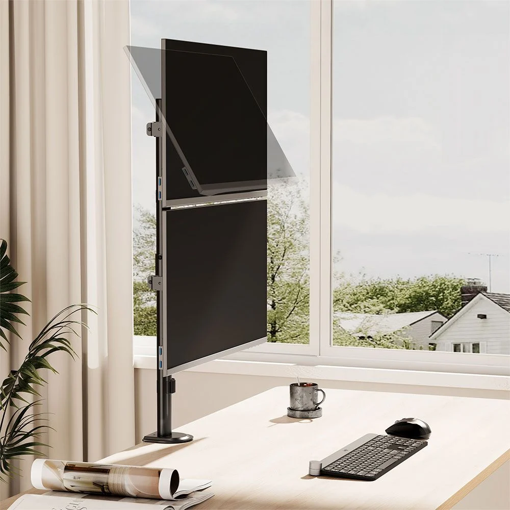 2×24″ Dual Monitors – Vertical Clamp Stand – (1920 x 1080 ...