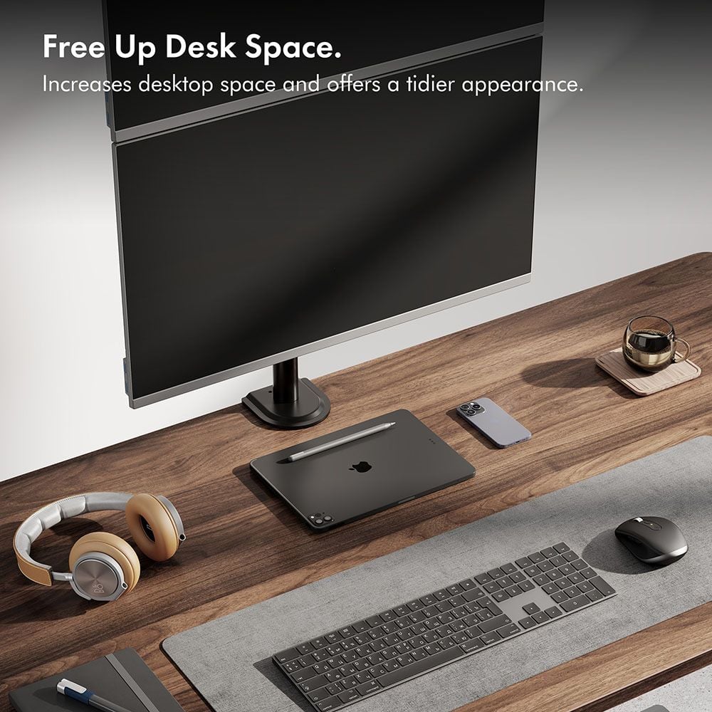 2×24″ Dual Monitors – Vertical Clamp Stand – (1920 x 1080 ...