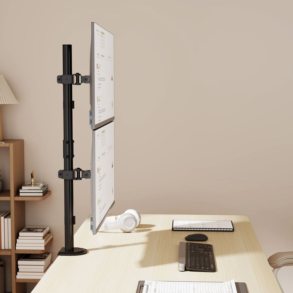 2×24″ Dual Monitors – Vertical Clamp Stand – (1920 x 1080 ...