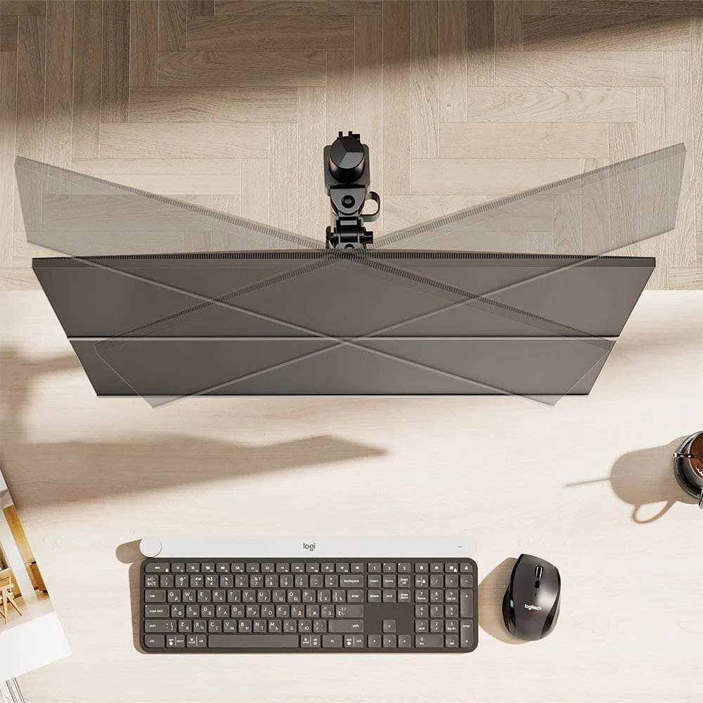 2×24″ Dual Monitors – Vertical Clamp Stand – (1920 x 1080 ...