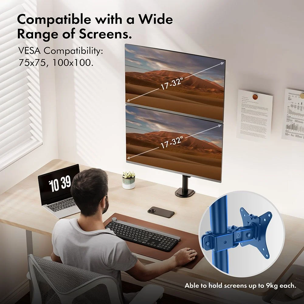 2×24″ Dual Monitors – Vertical Clamp Stand – (1920 x 1080 ...